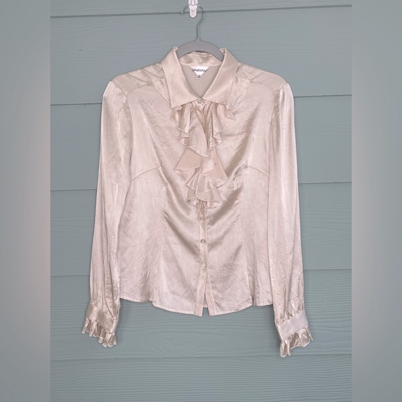 jingna | Tops | Silk Blouse Ling Sleeves Size M | Poshmark